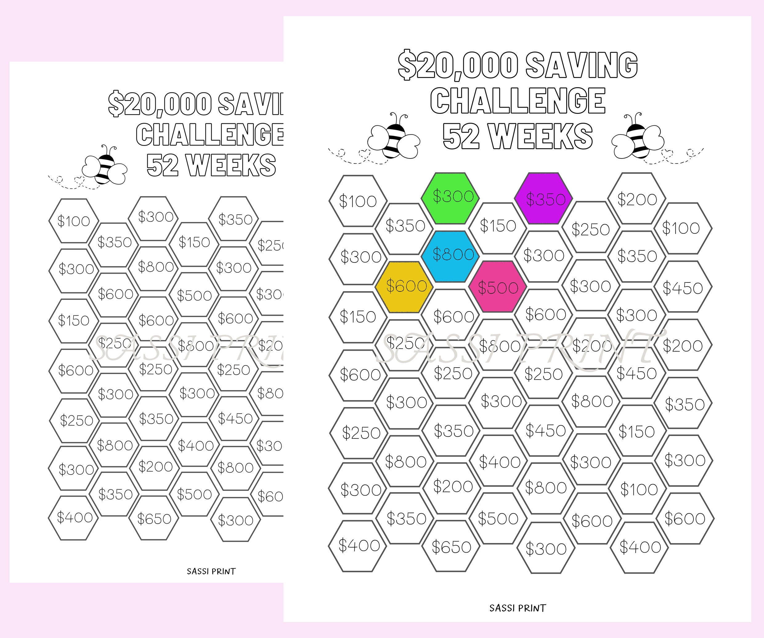 Save 20 000 Dollars In 52 Weeks Money Saving Challenge 20k 20 000