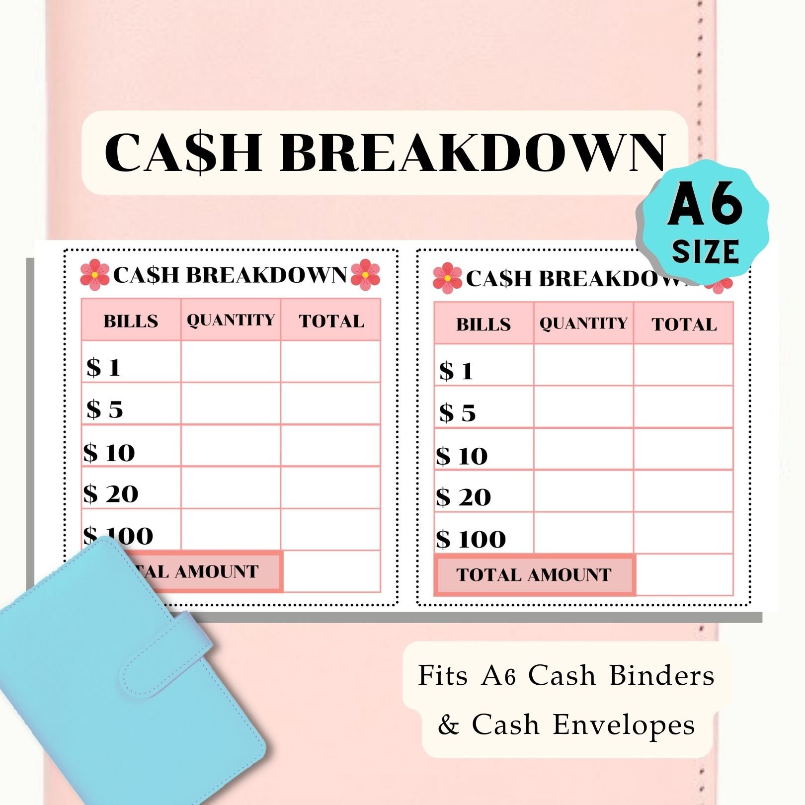 Paper & Party Supplies Paper Printable Envelope Inserts A6 Cash Binders ...