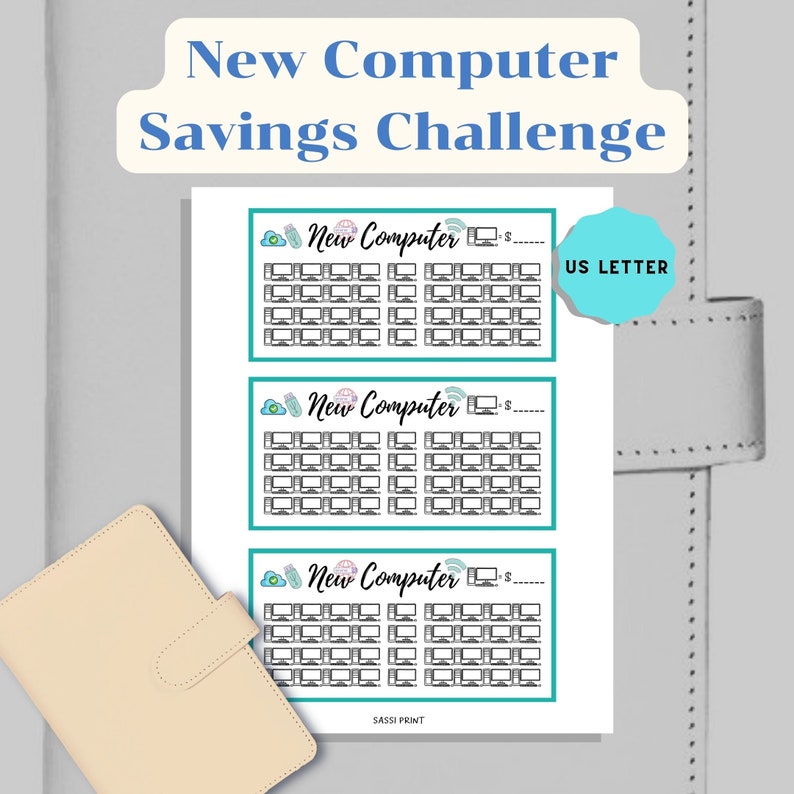 New Computer Savings Challenge Cards for A6 Binder, A6 Savings ...