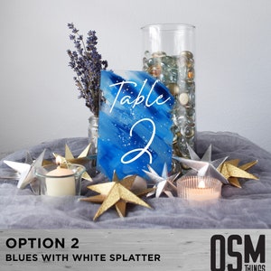 Whimsical Celestial Painted Acrylic Table Numbers Galaxy Stars Wedding ...