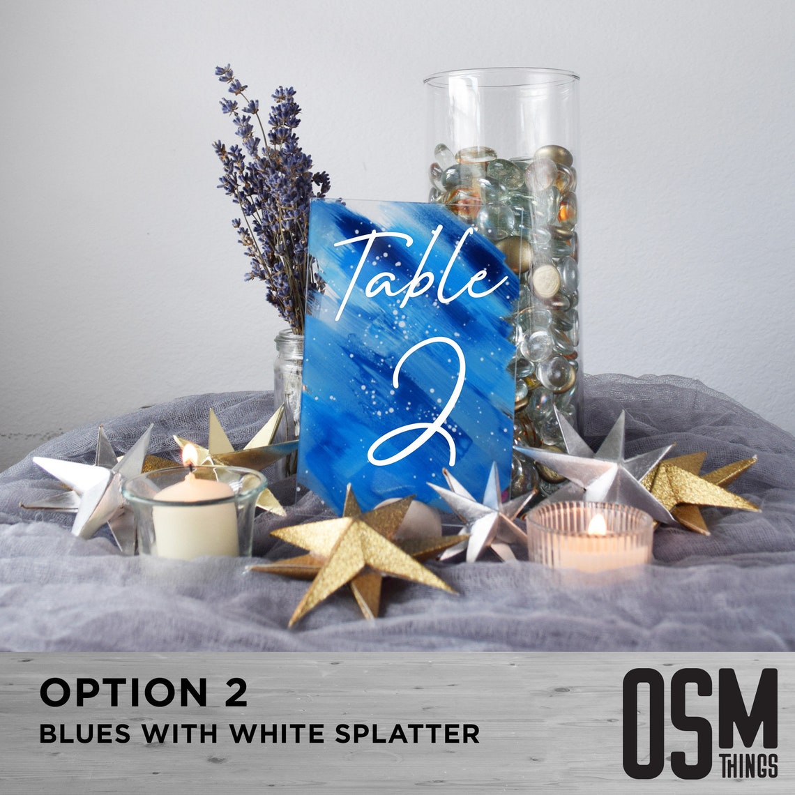 Whimsical Celestial Painted Acrylic Table Numbers Galaxy Stars Wedding ...