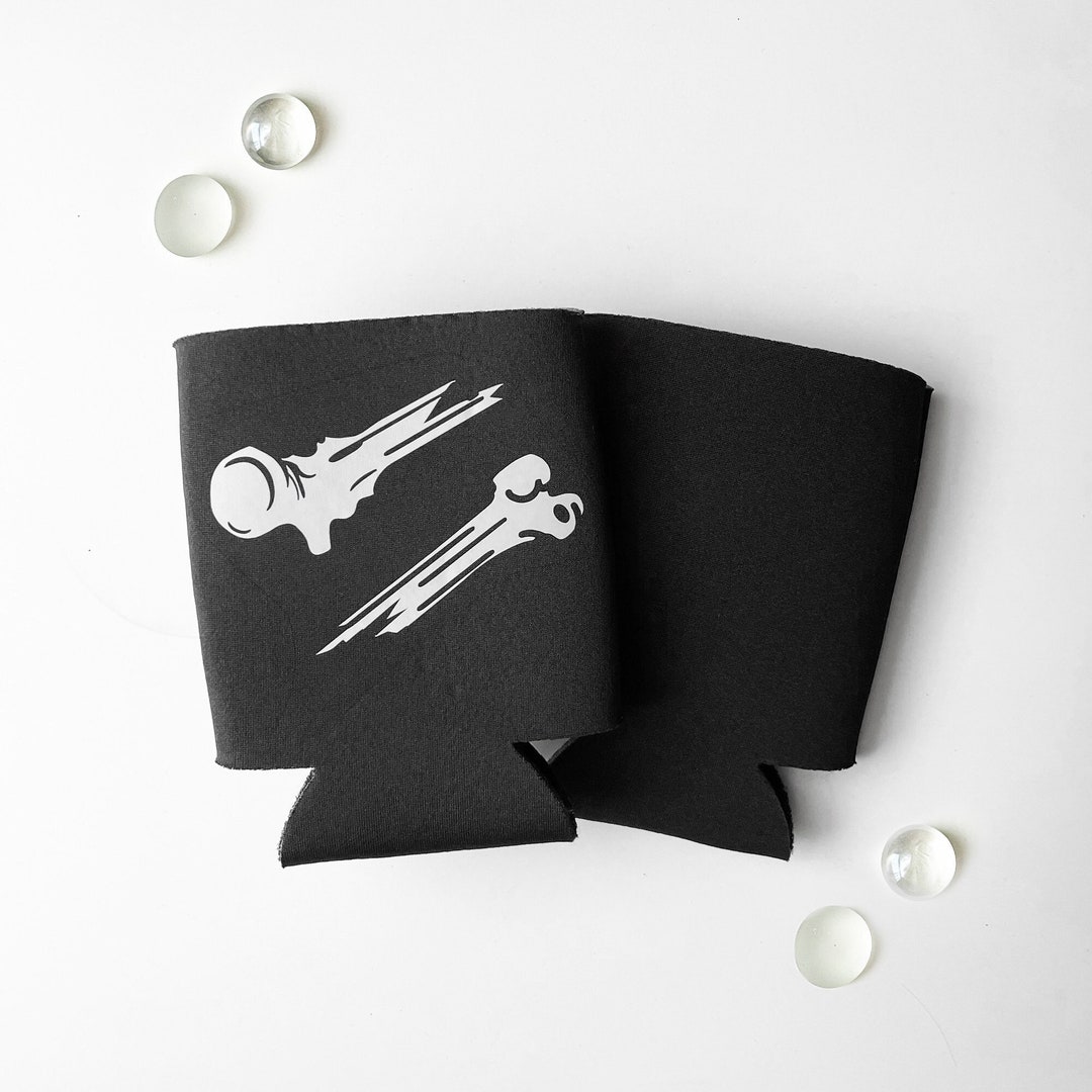 Broken Bones Black Can Cooler Spooky Gothic Halloween Beverage ...