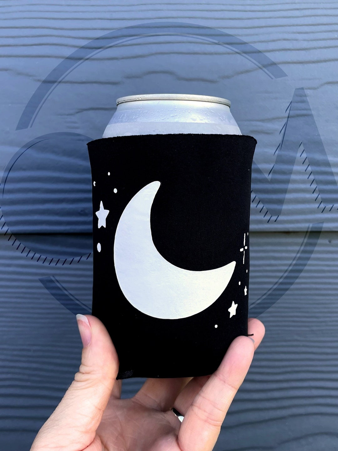 Crescent Moon Can Cooler Moon and Stars Whimsigoth Celestial - Etsy