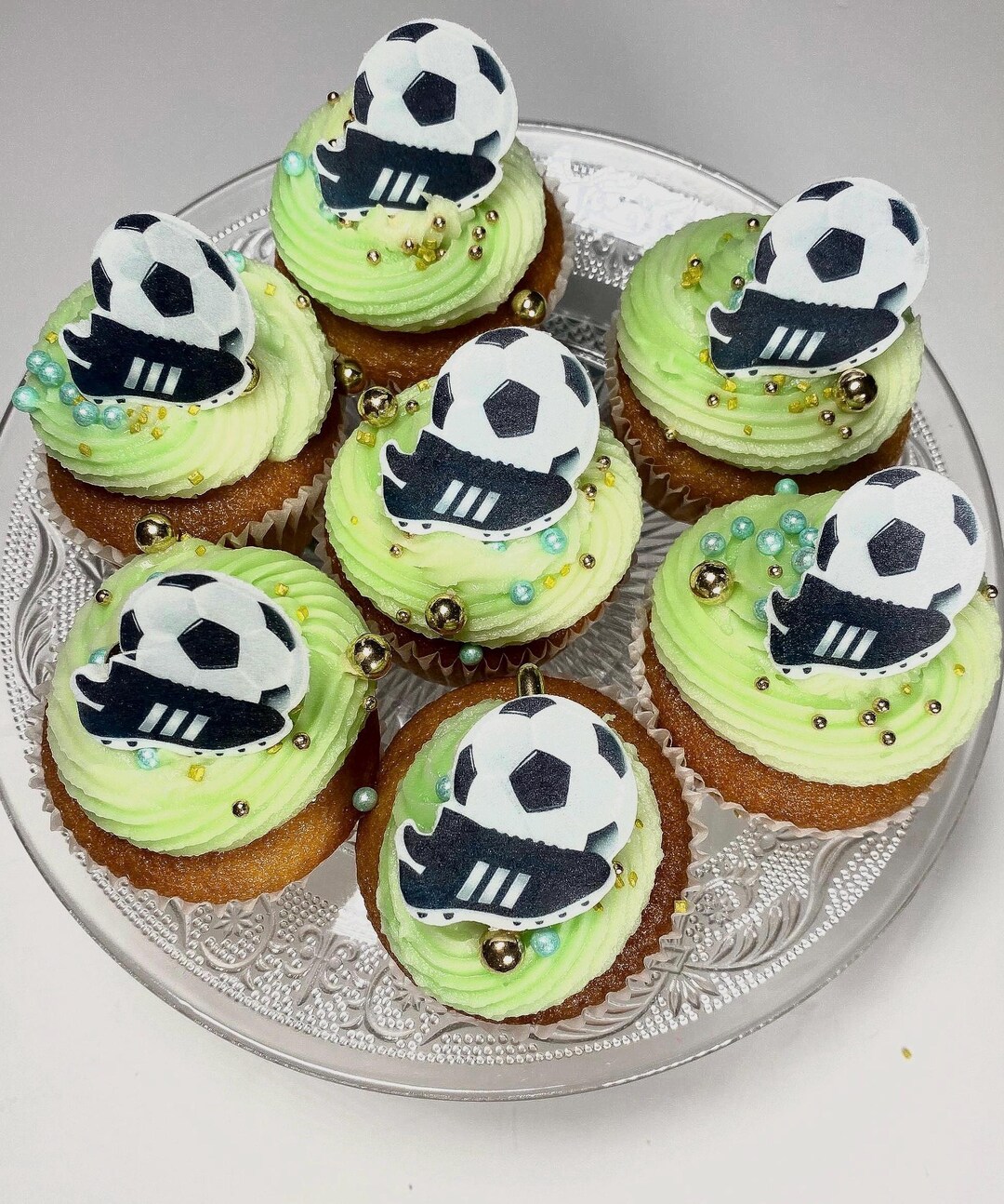 Football Boot Edible Cake Toppers, Pre-cut Birthday Cupcake Decoration ...