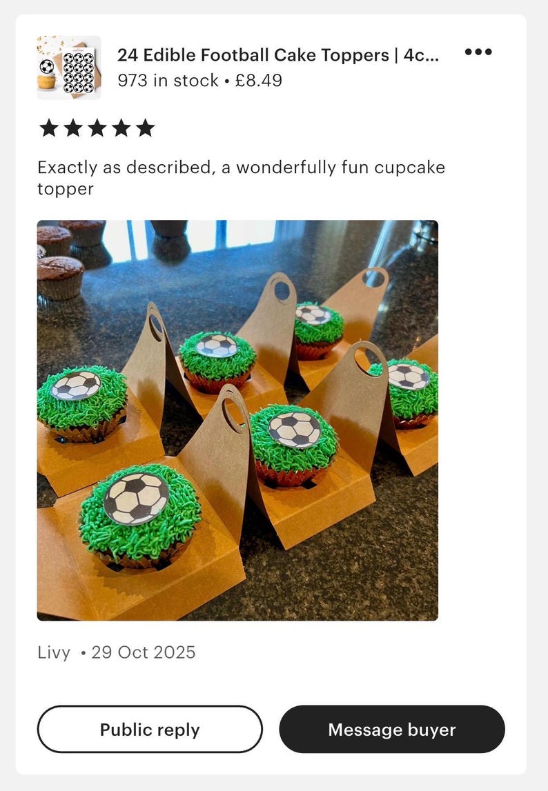 24 Edible Football Cake Toppers | Pre-cut Sports Birthday Cupcake ...