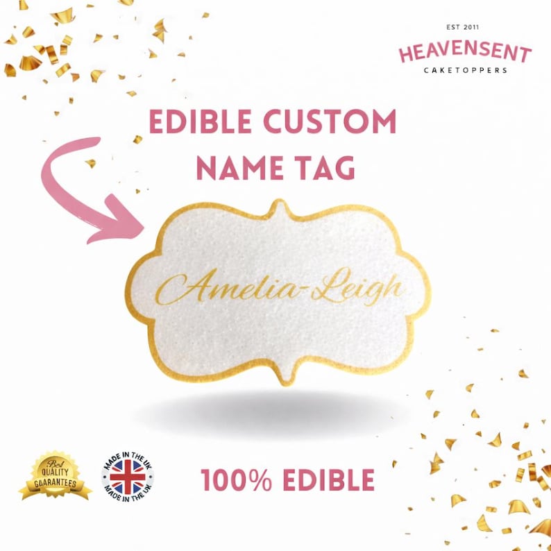 Custom Edible Icing Cake Topper, Personalized Name Tag (pre-cut) - Etsy