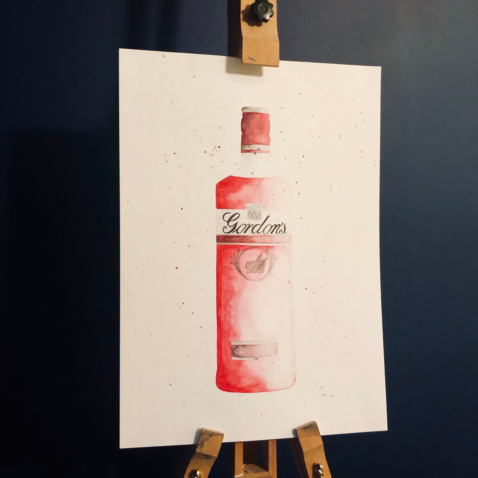 Painting Gordon's Pink Gin Bottle Splatter Painting - Original ...