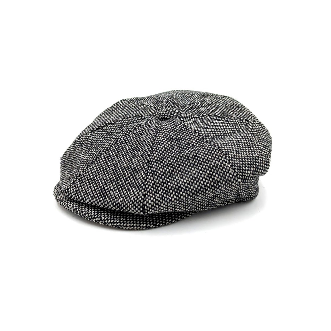 Spotty Black White Newsboy Cap for Men Flat Cap Mens Grey Newsboy Hat ...