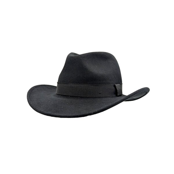 Black Wide Brim Cowboy Hat - Etsy