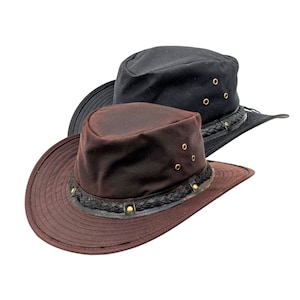Aussie Hat Bush Hat Waxed Cowboy Hat Water Resistant Hat Country Hat ...