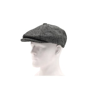 Spotty Black White Newsboy Cap for Men Flat Cap Mens Grey Newsboy Hat ...