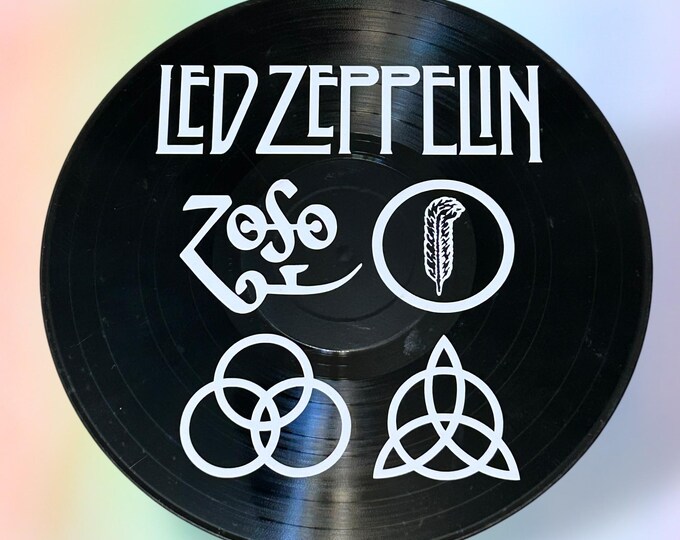 Led Zeppelin Logo Inspired Vinyl Record Art / Wall Decor / Music Decor ...