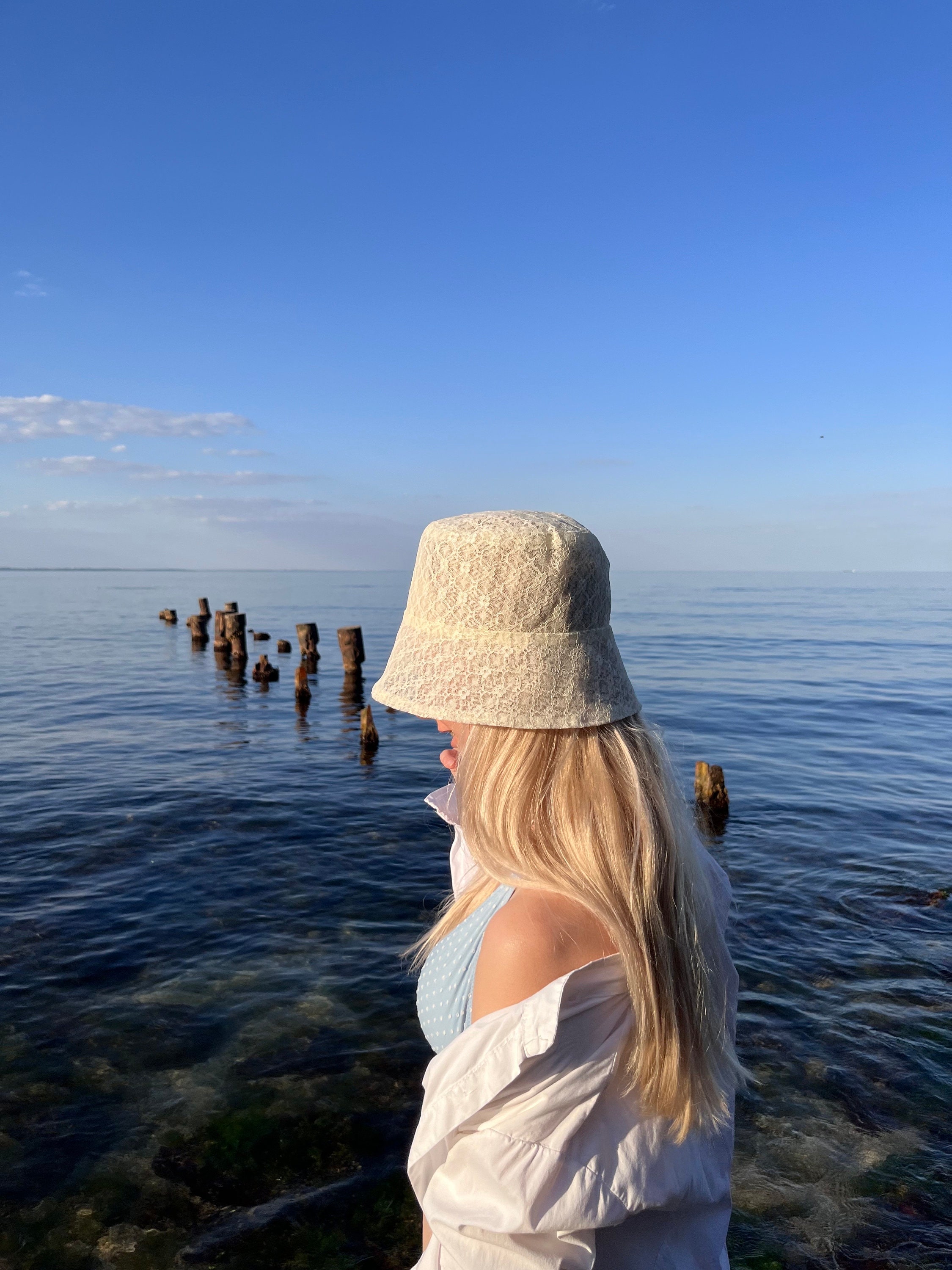 Panama Lace Ivory Bucket Hat.easy to Take on Trips in a Suitcase.trendy ...