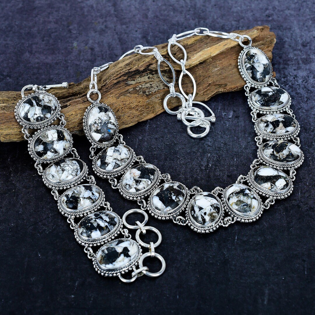 Navajo Buffalo Turquoise Silver Plated Vintage Necklace Bracelet Set ...