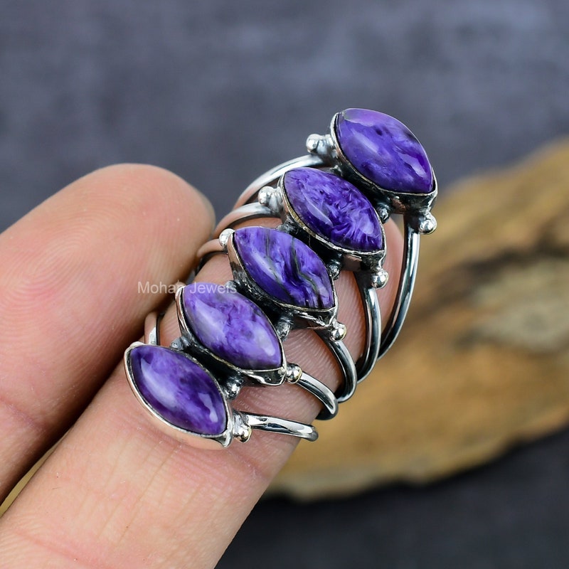 Charoite Ring - Etsy