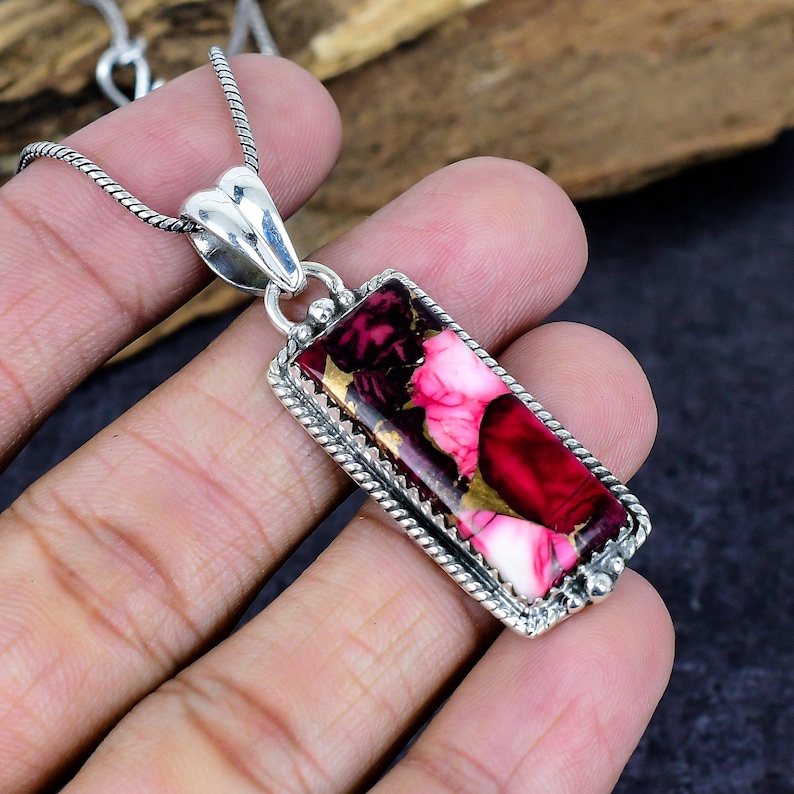 Red Rose Dahlia Turquoise Rectangle Bar Stone Complete Jewelry Set ...