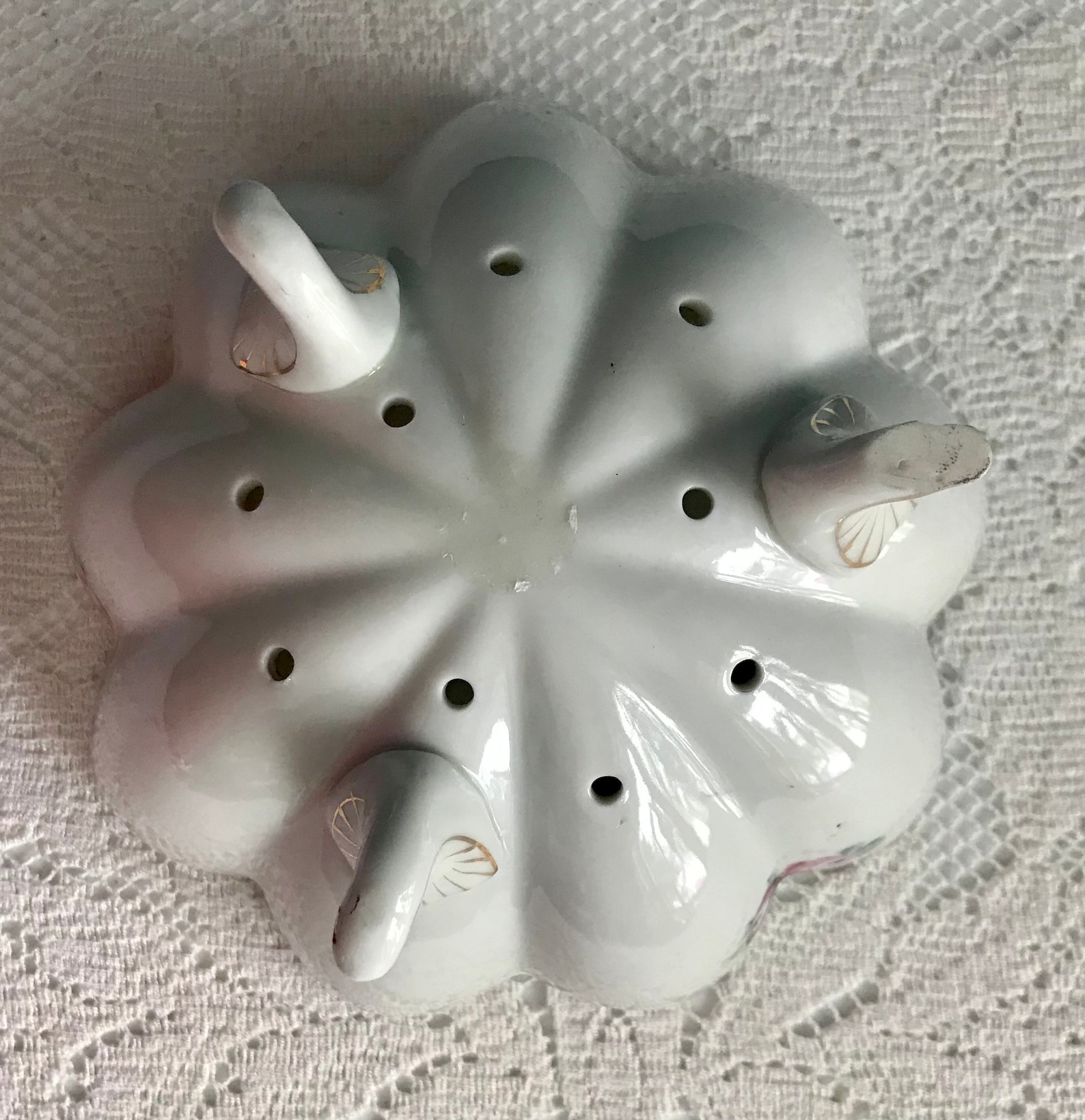 Rare Hand Painted Porcelain Berry Colander Antique Footed | Etsy