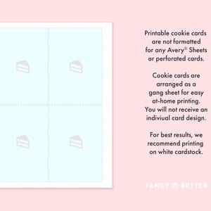 Printable Cookie Card 3.5" X 5", Happy Valentine's Day Cookie Packaging ...