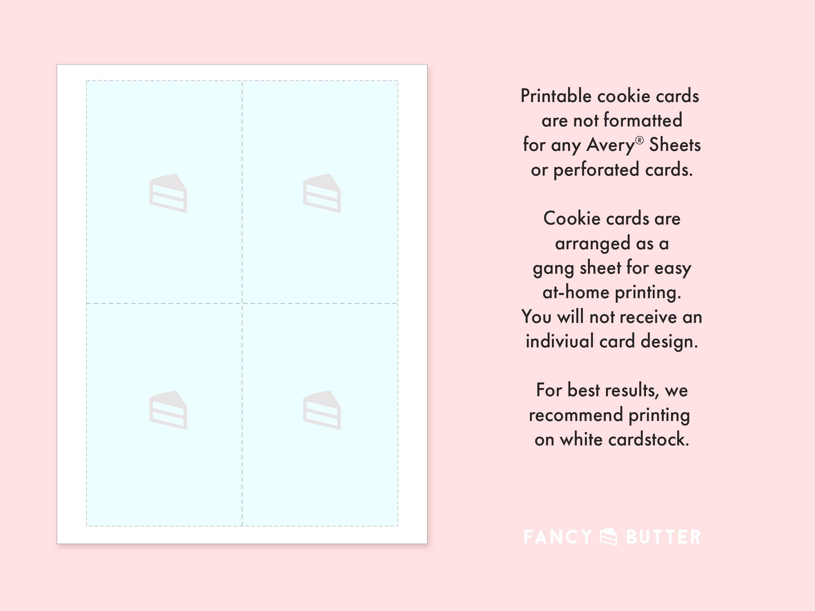 Printable Cookie Card 3.5" X 5", Happy Valentine's Day Cookie Packaging ...