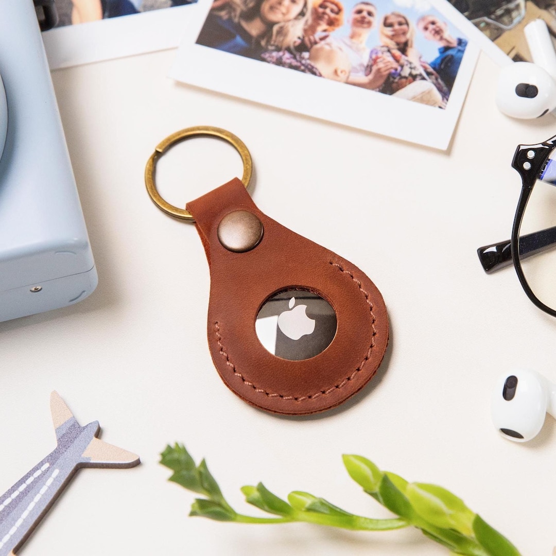 Personalized AirTag Holder, AirTag Leather Case, Leather AirTag Holder ...