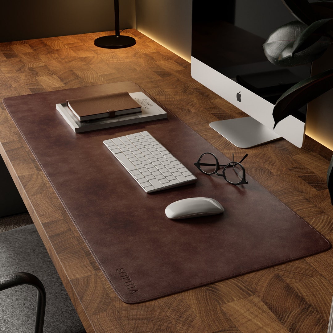 Leather Desk Mat, Large Mouse Pad, Desk Mat, Desk Pad, Genuine Leather ...