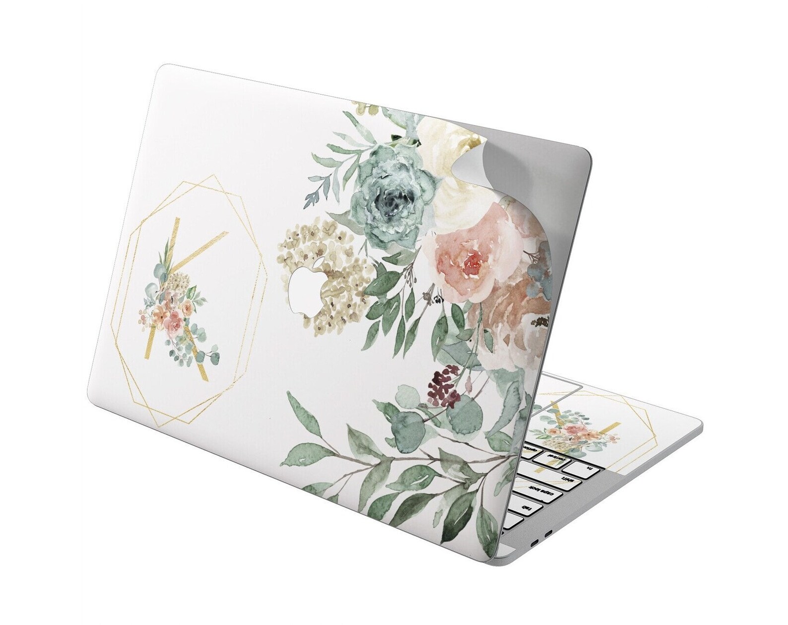 Flowers Watercolor Monogram Peonies Vinyl Sticker Set Keyboard | Etsy