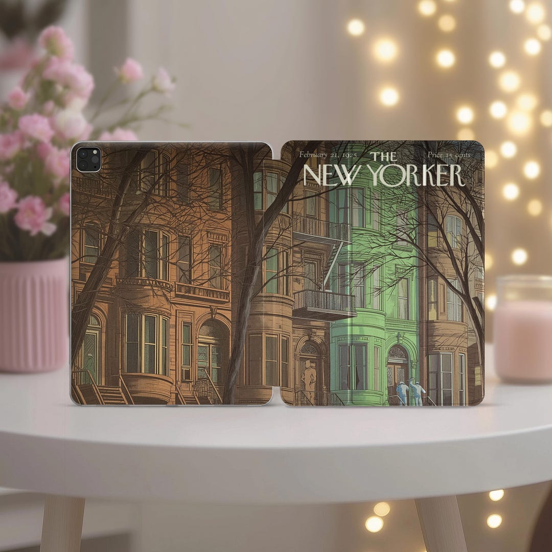 Vintage Brownstone Cityscape Tablet Case for iPad Pro 11 12.9 13 Air 5 ...