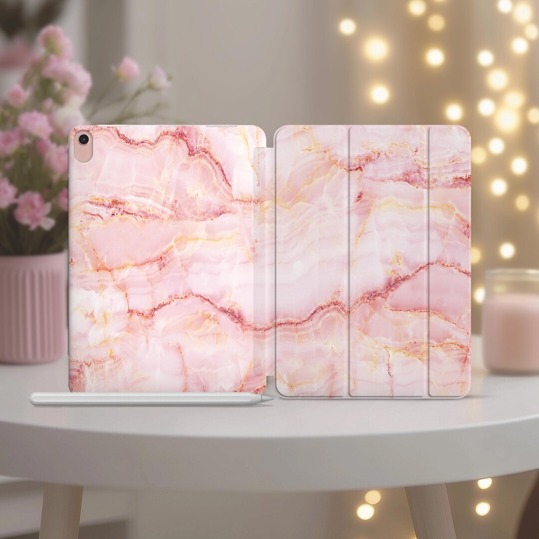 Pink iPad Case M2 Pro 11 Case Luxury Marble Print iPad Cover 10.2 M1 12 ...