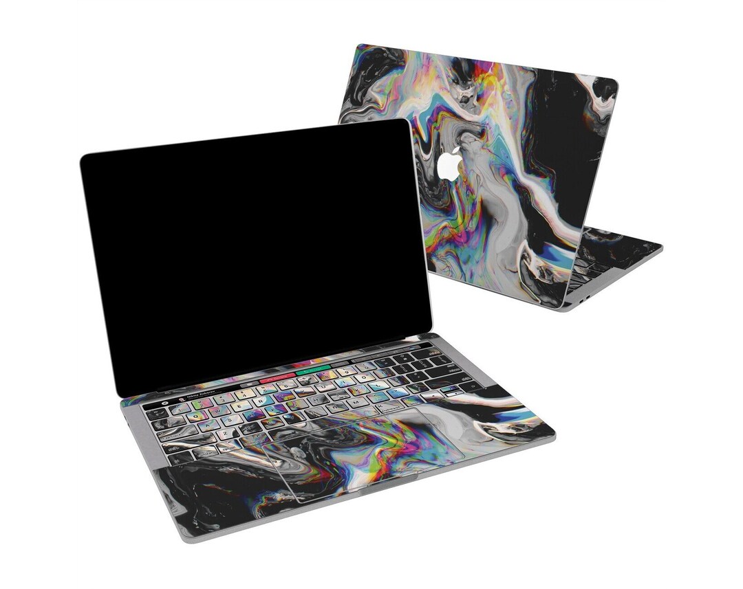 Glitch Art Vinyl Sticker Set Black Holographic MacBook Pro 15 Decal ...