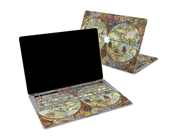 Full Coverage Mac World Map Globe Vintage Bright Adventure | Etsy