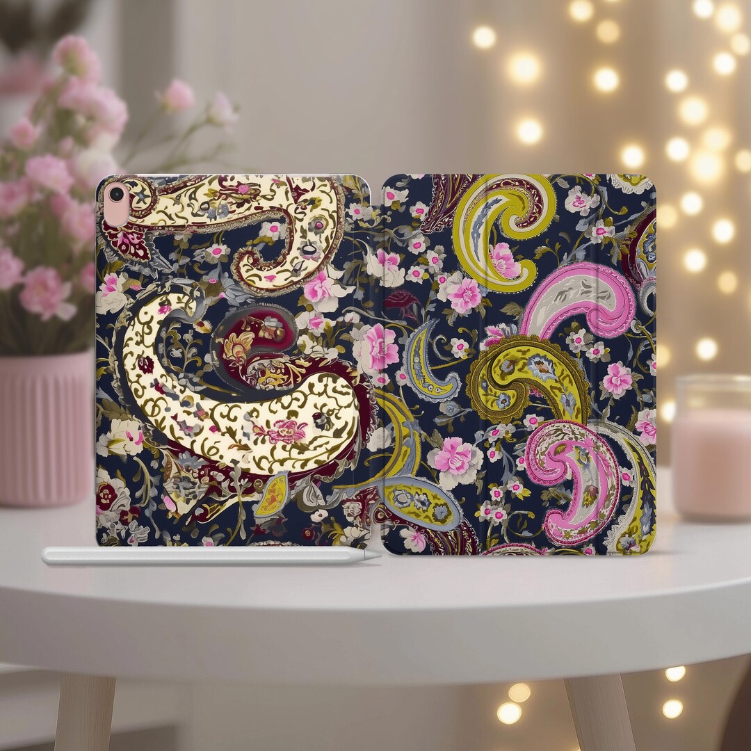 Navy Paisley Pattern Case for iPad Pro 11 12.9 13 Air 5 4 3 2 Mini 7 6 ...