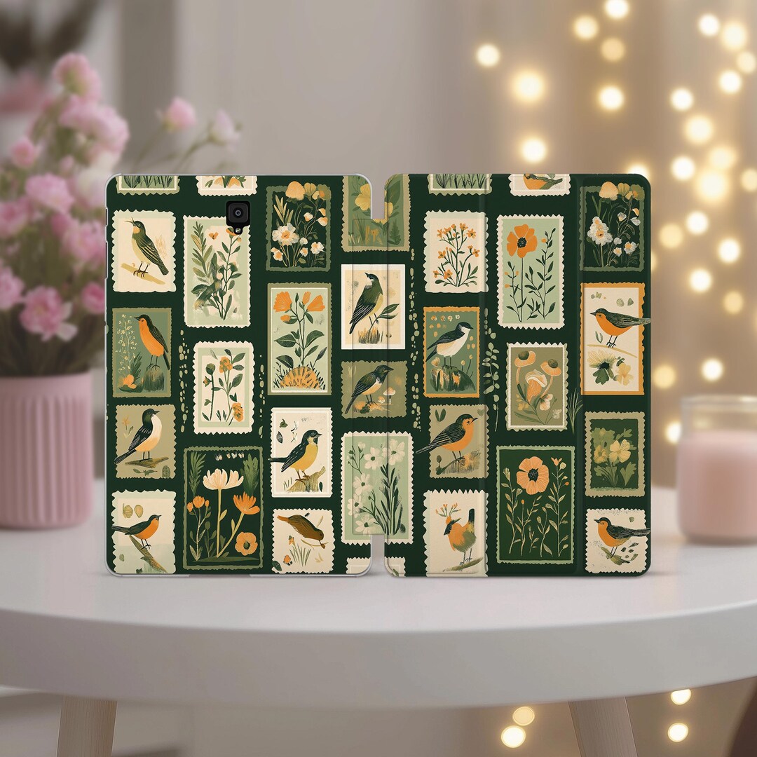 Botanical Bird Case for Samsung Tab S7 FE S8 S9 Plus S10 Ultra Nature ...