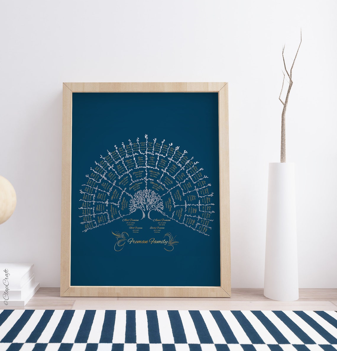 Custom Family Tree Chart, Personalized Art Print, Ancestor Chart ...