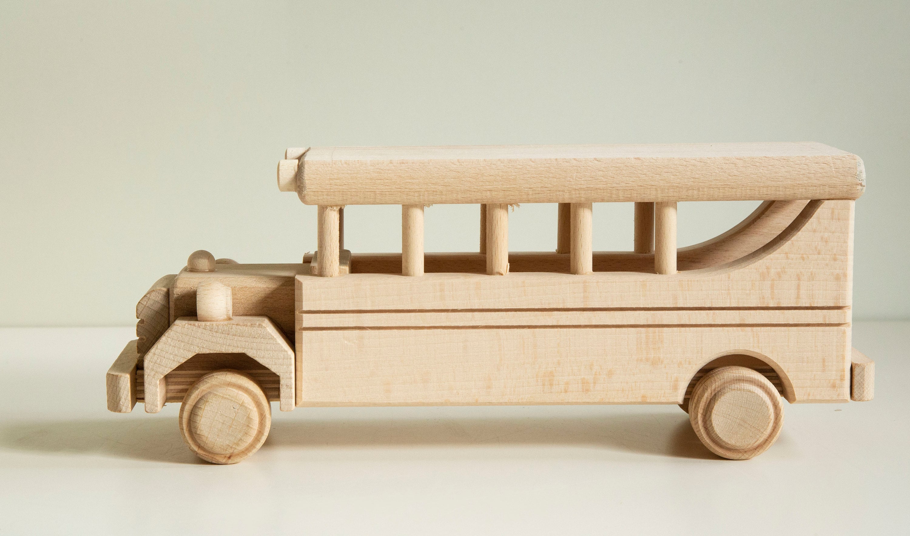 Bus Toy Wooden Bus Model Unpainted Sustainable Environmentally Friendly ...