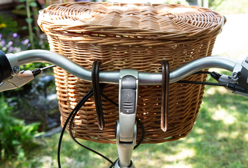 Wicker Bike Basket with a Cover Handmade Oval Bike Bicycle | Etsy
