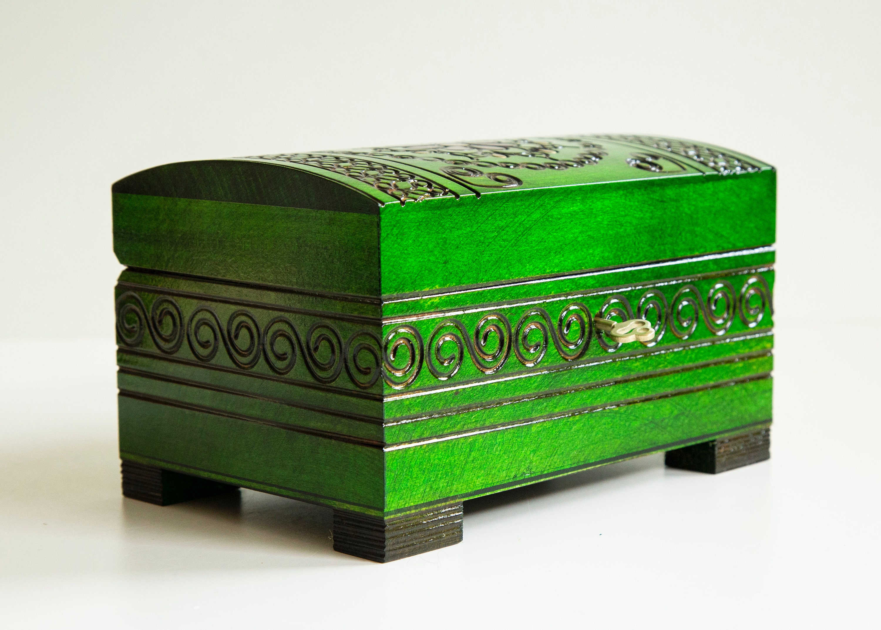 Wooden Box Hand Painted Hand Decorated Hand Carved Wooden | Etsy