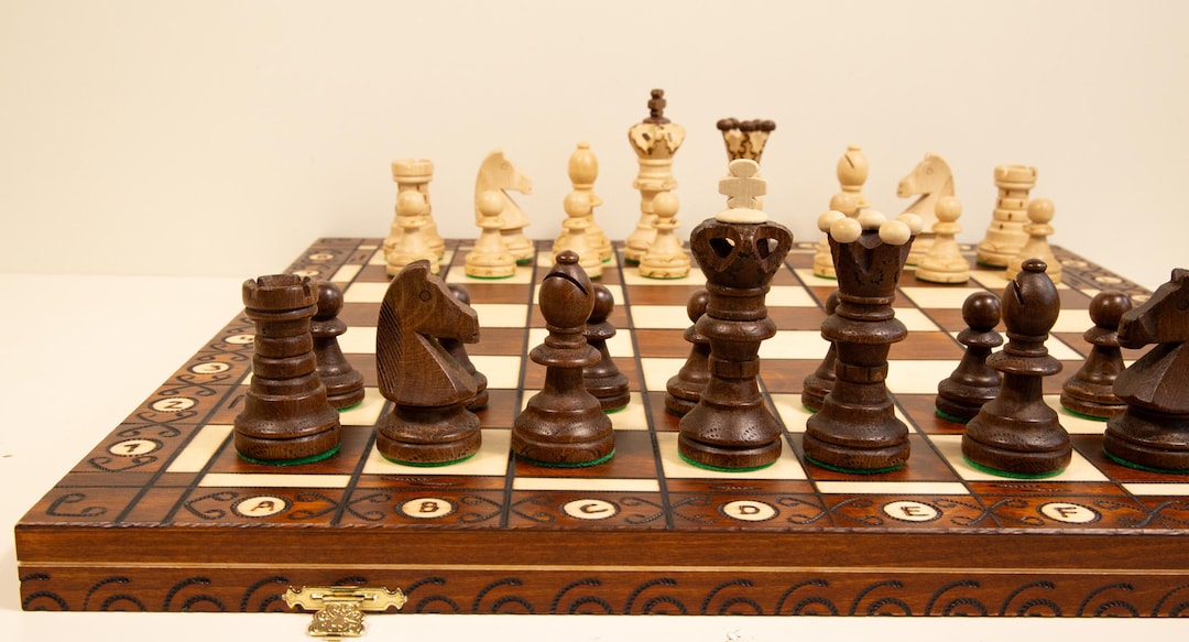 Hand Crafted Wooden Chess Set "ambassador" With Wooden Chess Board ...
