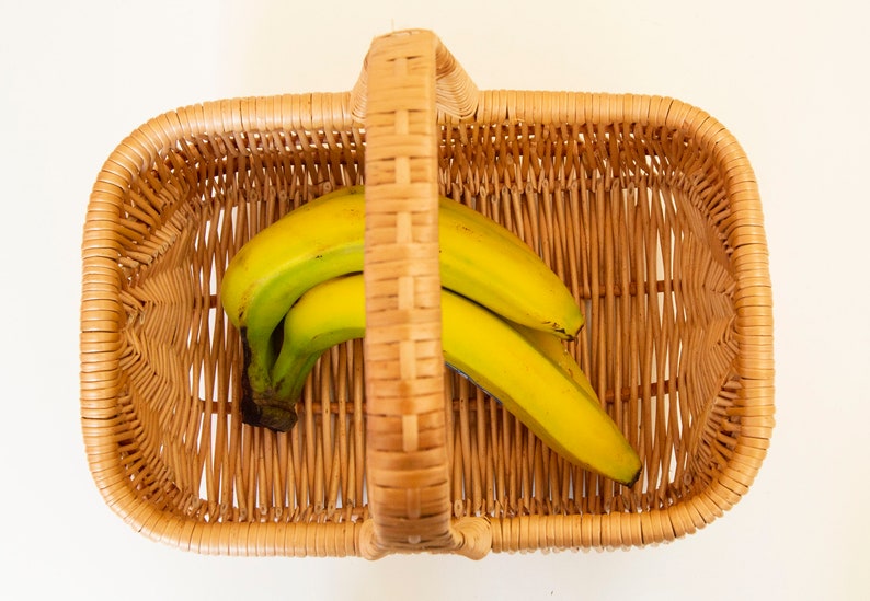 Handmade Wicker Basket With One Top Handle Picnic Basket Market Basket ...