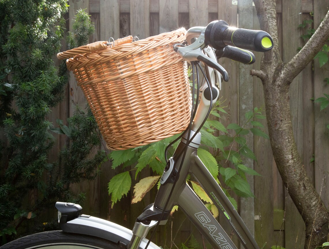 Wicker Bike Basket Handmade Middle Size Oval Bike Bicycle | Etsy
