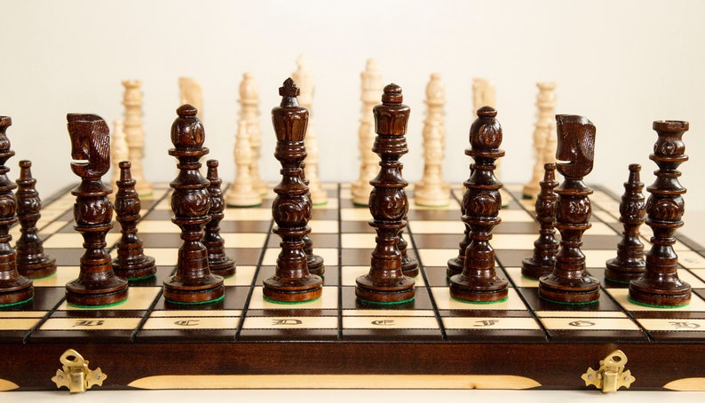 Hand Crafted and Carved Wooden Chess Set - Etsy