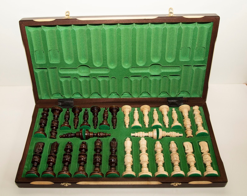 Hand Crafted and Carved Wooden Chess Set - Etsy