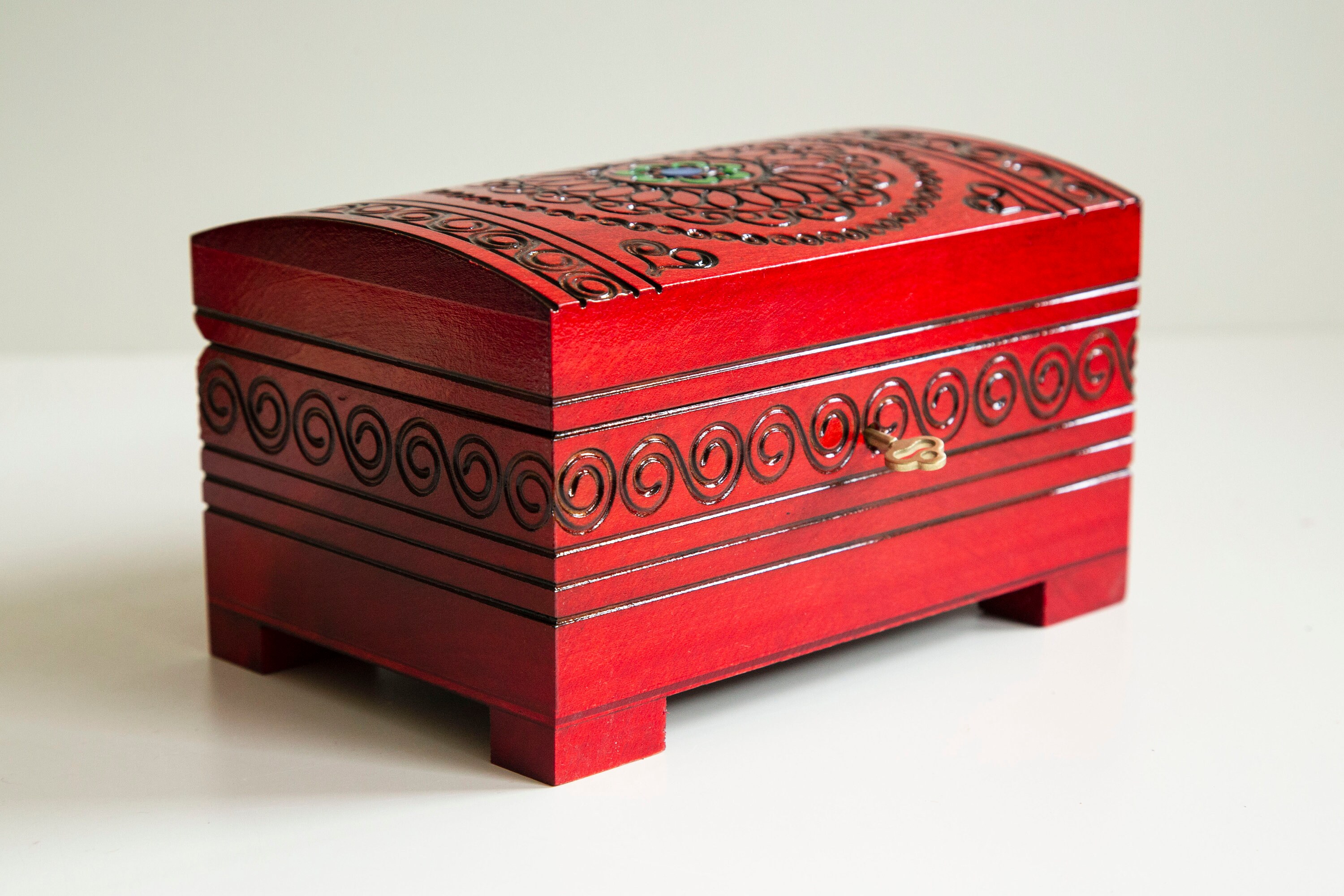 Wooden Box Hand Painted Hand Decorated Hand Carved Wooden | Etsy