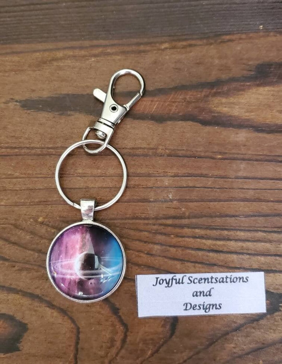 Beautiful Cabochon Keychain / 25mm Glass Cabochon Keychain / Zipper ...