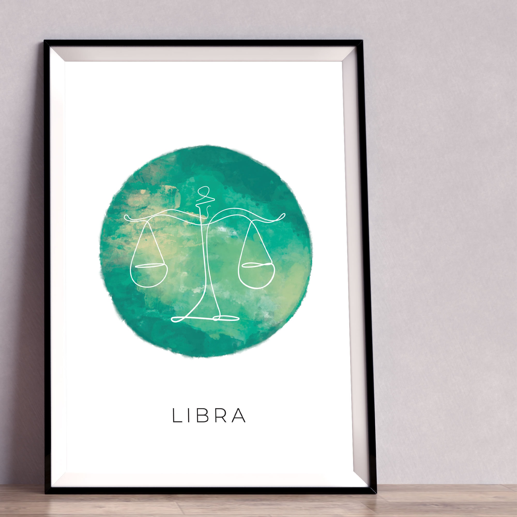 Abstract Libra Line Art Drawing, Horoscope Wall Art, Zodiac Sign ...