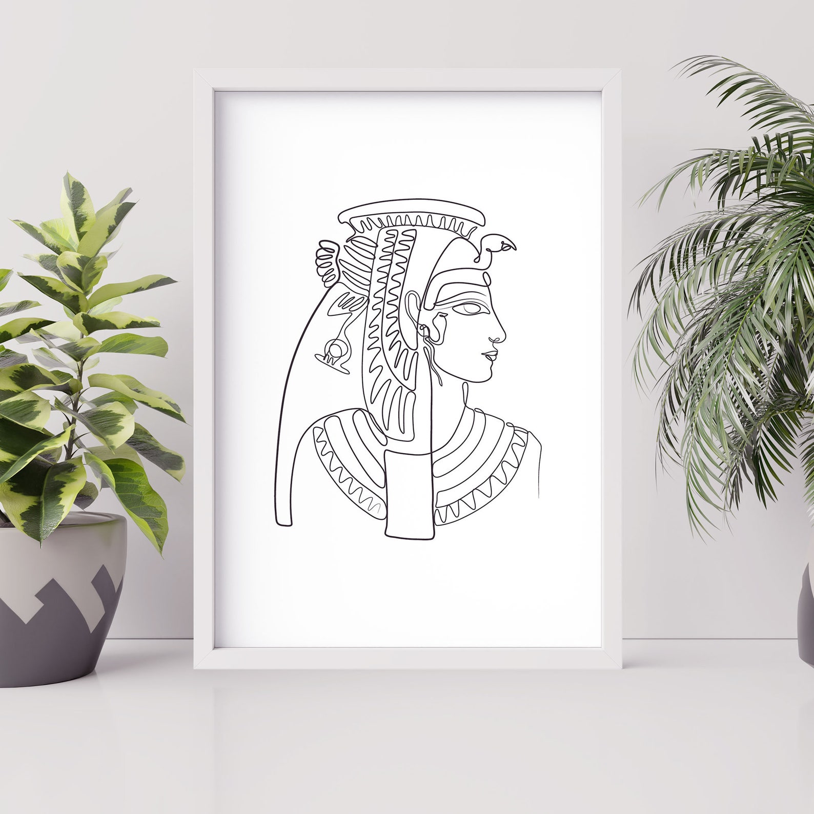 Abstract Cleopatra Ruler Queen Line Drawing Ancient Egypt - Etsy UK