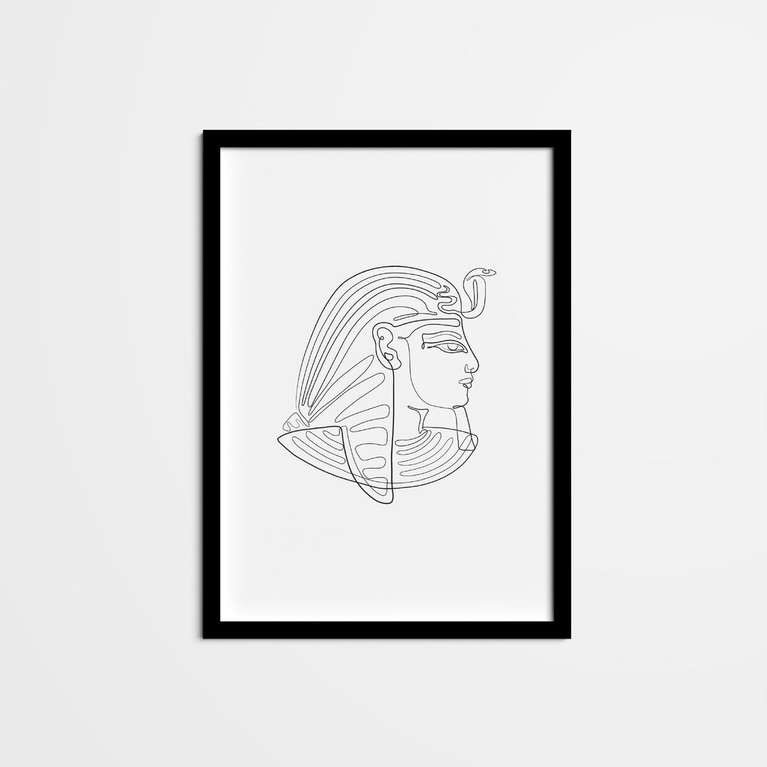 Abstract Ramses Line Drawing, Ancient Egyptian Pharaoh Minimal One Line ...