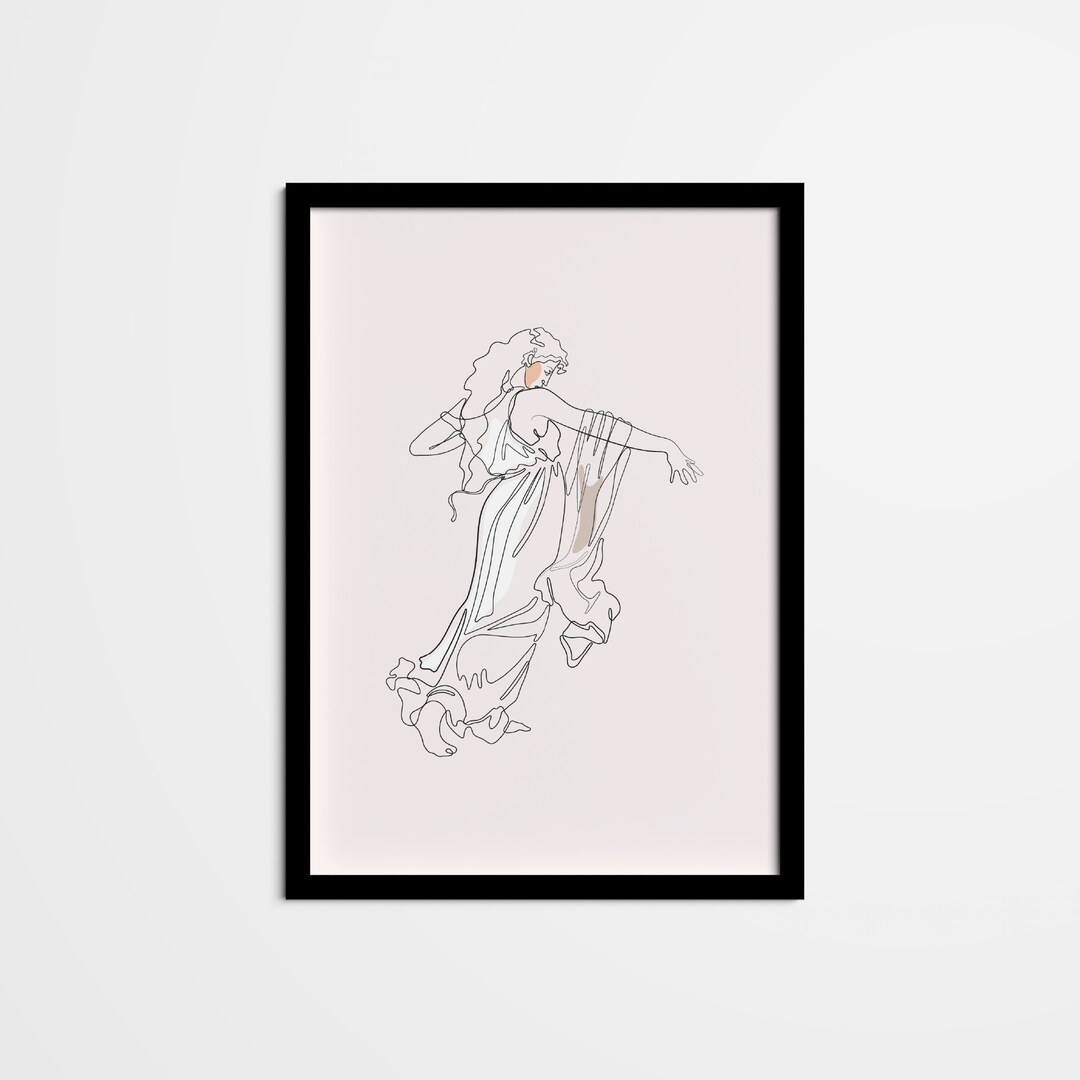 Abstract Sappho Line Drawing, Greek Poet Minimal One Line Wall Art ...