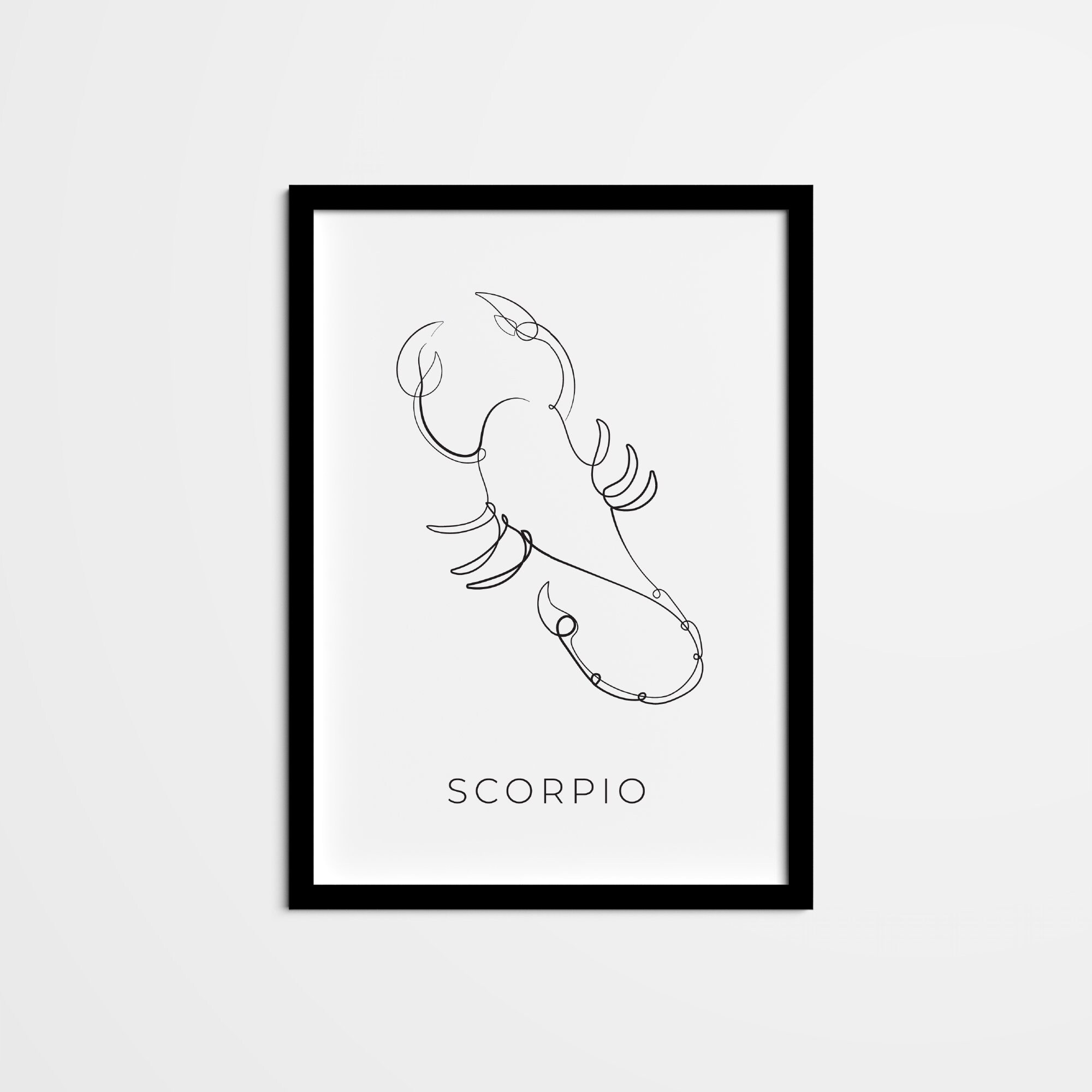 Abstract Scorpio Line Art Print, Zodiac Astrology (digital Download) - Etsy