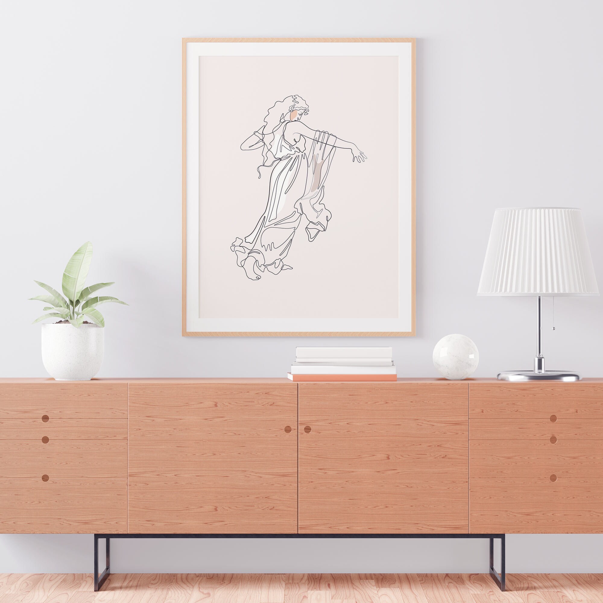 Abstract Sappho Line Drawing, Greek Poet Minimal One Line Wall Art ...