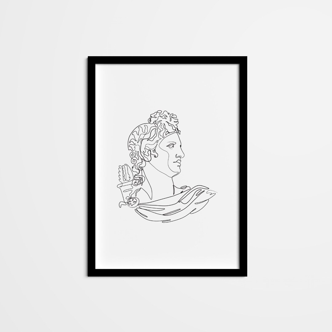 Abstract Apollo Line Drawing, Classic Greek and Roman God Mythology ...